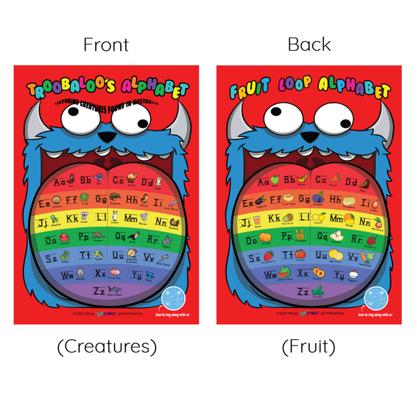 The ABCD Alphabet Poster | Double Sided - Fruit or Australian Creature ...